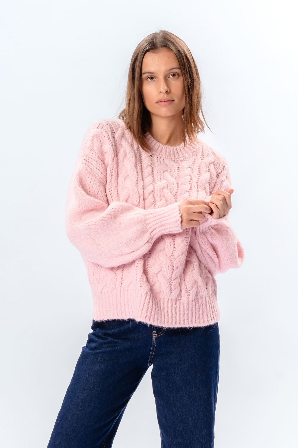 Emma Cable Knit - Candy pink | Klassisk strik i smart design