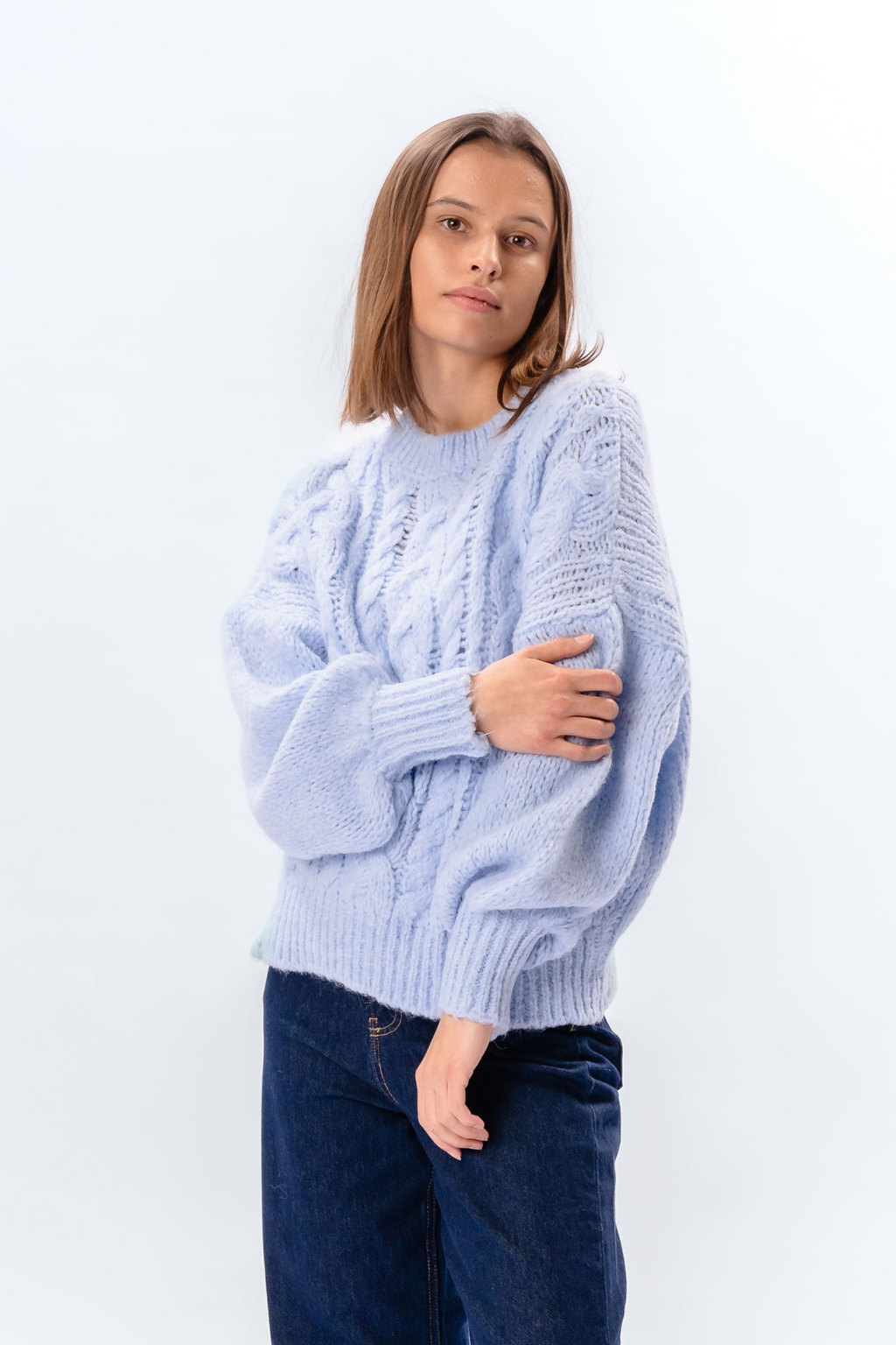 Emma Cable Knit - Skyblå | Dit nye favoritvalg